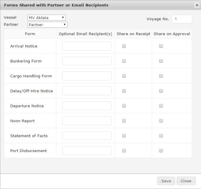 Veslink - Partnerships and Sharing Forms